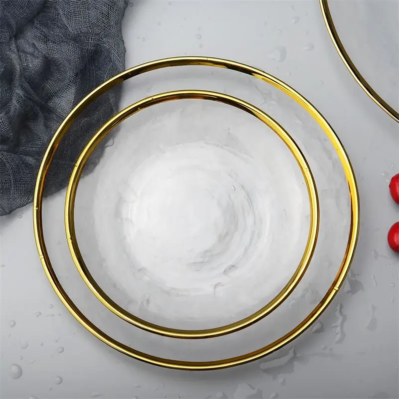 Luxury Transparent Clear Glass Dinner Plate Sets