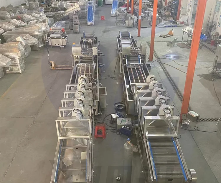 Full Automatic Vegetable Fruit Sorting Cutting Washing Drying Processing Machine Dragon Washing ...