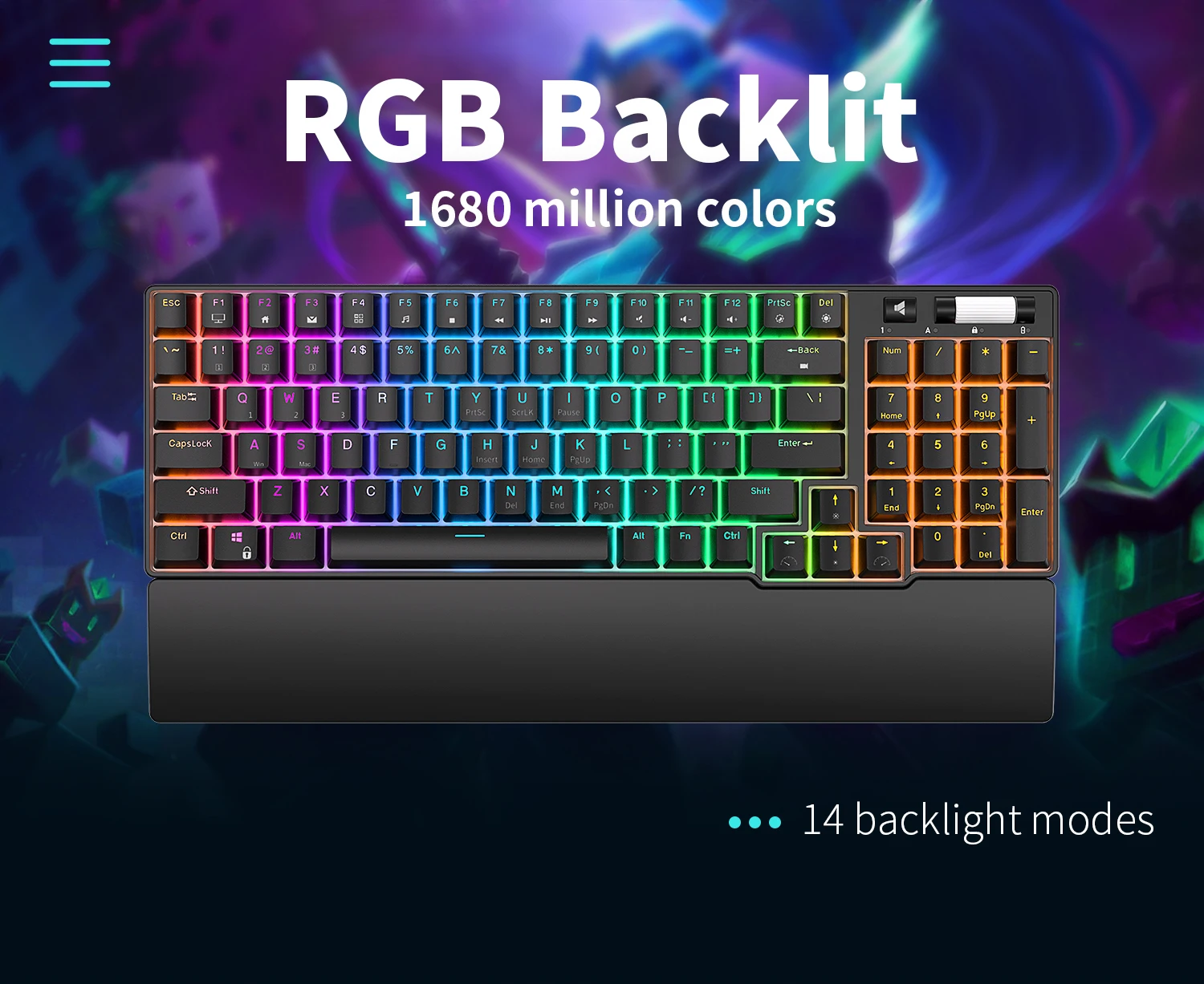 皇家kludge Rk96金属机械键盘绿色轴usb无线rgb发光电脑游戏键盘带扶手 - Buy 皇家组装rk96机械键盘白rgb背光照明键盘 ...