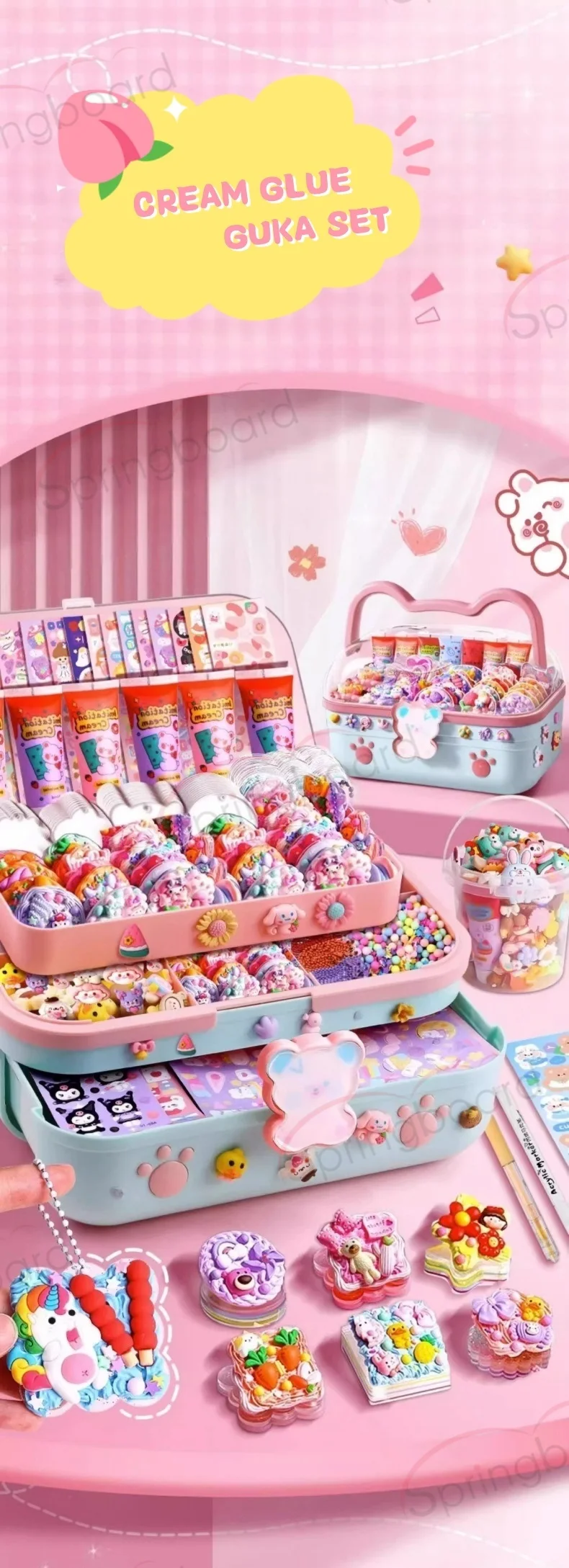 Deluxe Cream Glue Guka Diy Material Kit with Organizing Box Transparent ...