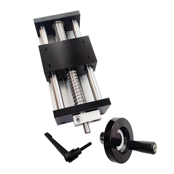 80 Wide Double Optical Axis Ball Screw Cross Module Linear Guide Rail Sliding Table Hand ...