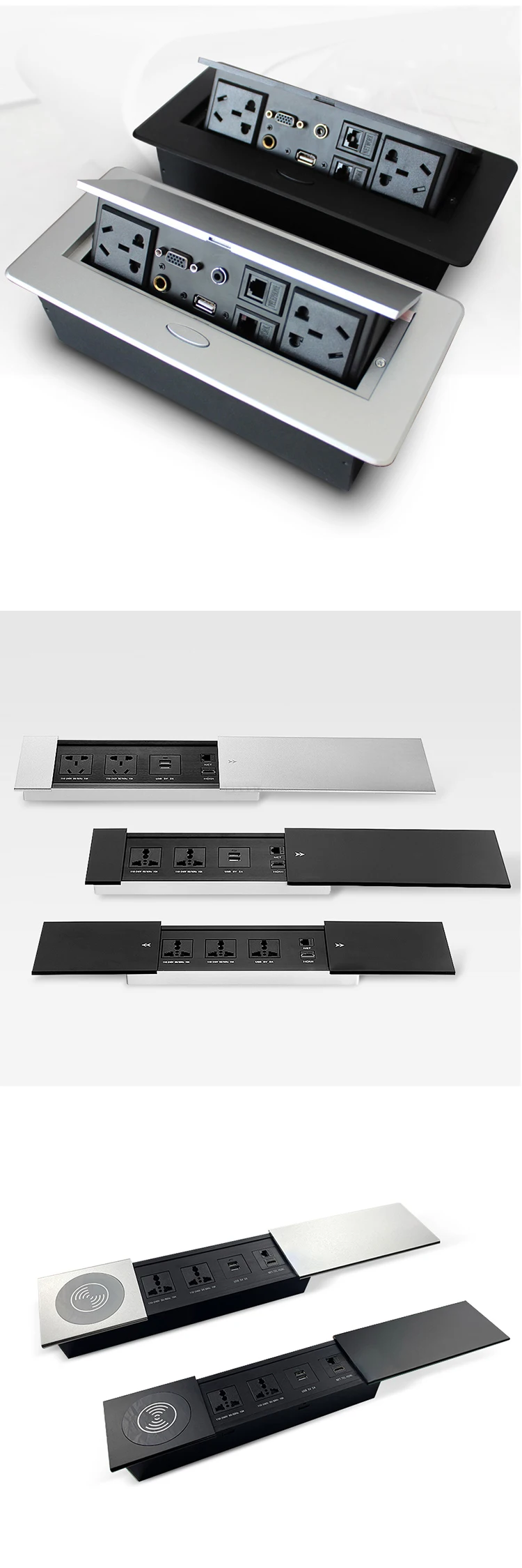 Hidden Plug Multimedia Sockets For Conference Furniture Table Desk ...