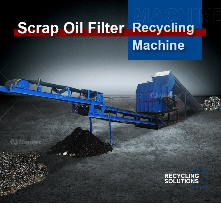 Industrial Use Scrap Lube Oil Filter Crushing Separating Machine ...