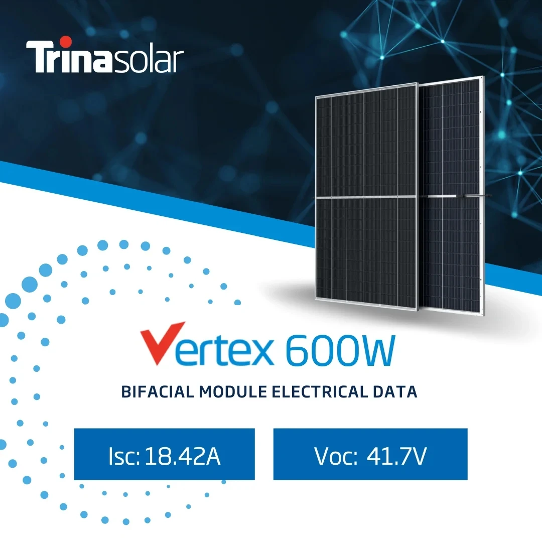 Trina Bifacial Mono Solar Panael 590w 600w 610w Half Cut 120 Cells Power Energy Pv Modules For ...