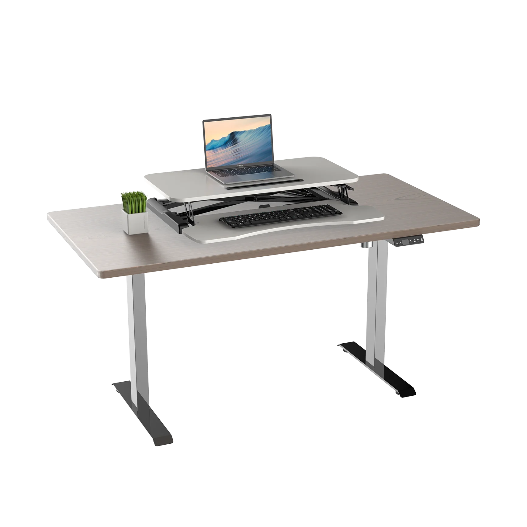 Lifting Motorized Steel Adjustable Desk Frame Height Stand Up Ergonomic ...