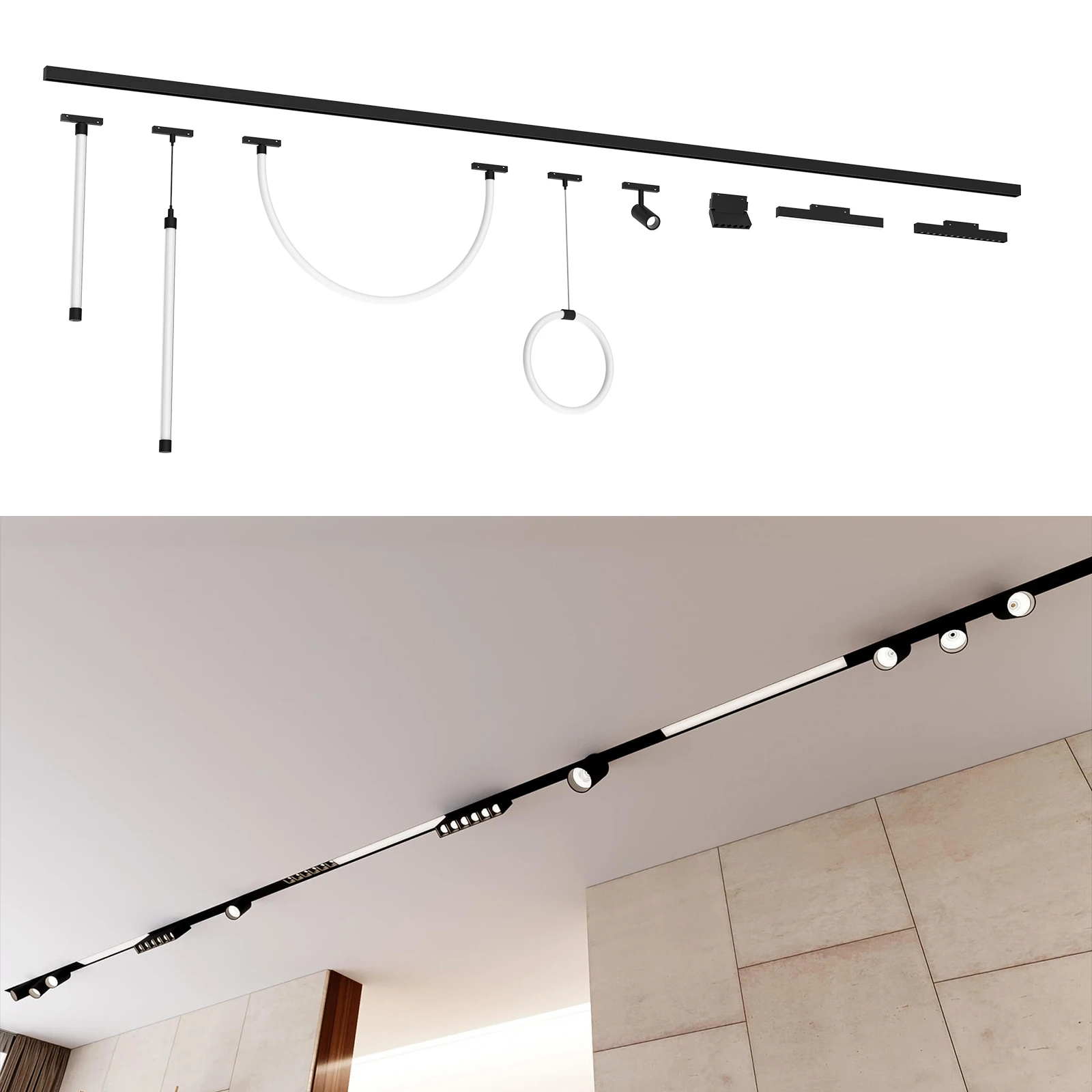 Surmountor 360 Degree Neon Light Spotlight LED Adjustable Track Light ...