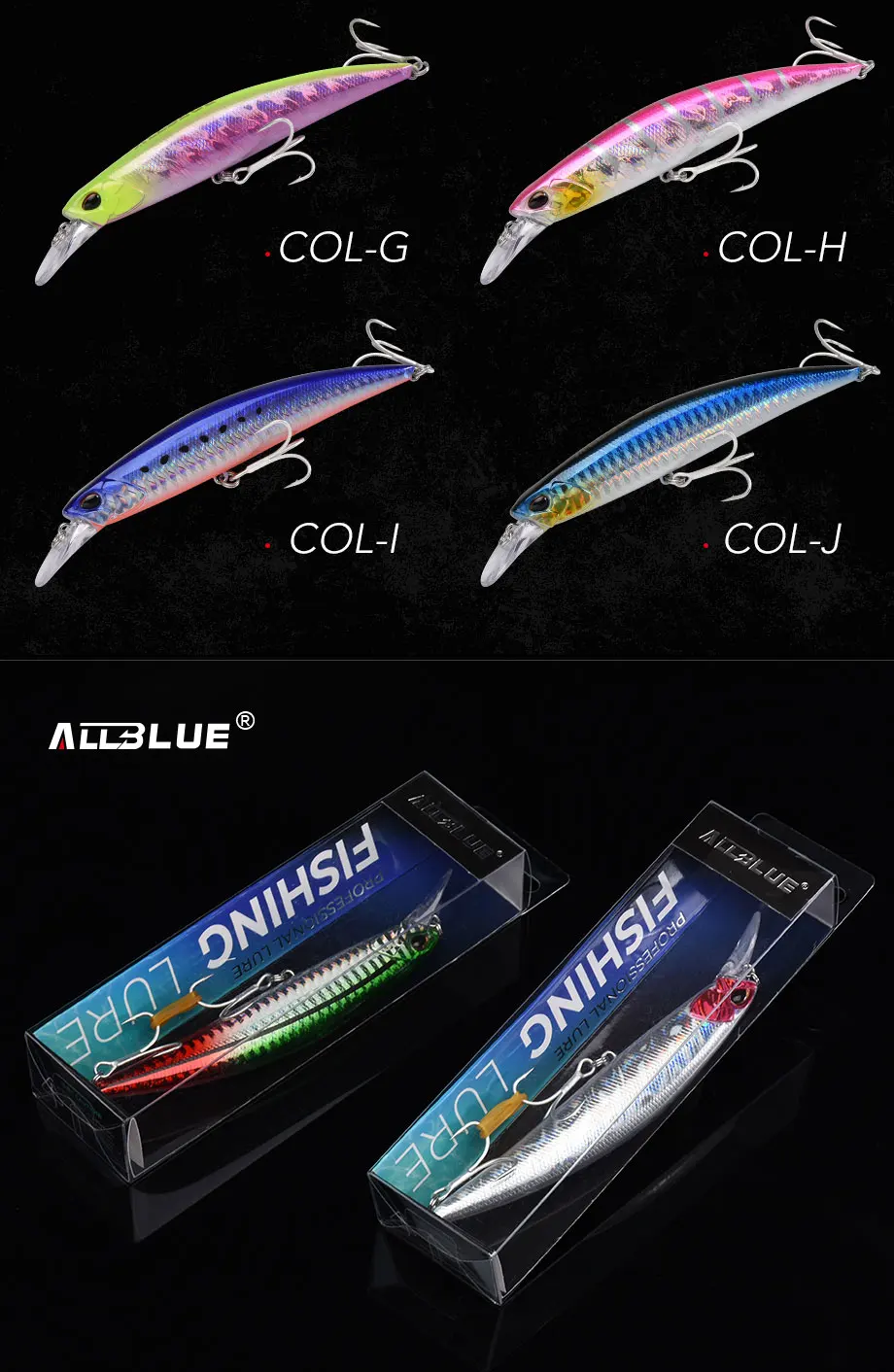 ALLBLUE LANCE 110S Heavy Sinking Minnow Fixed Weight Jerkbait Fishing Lure| Alibaba.com