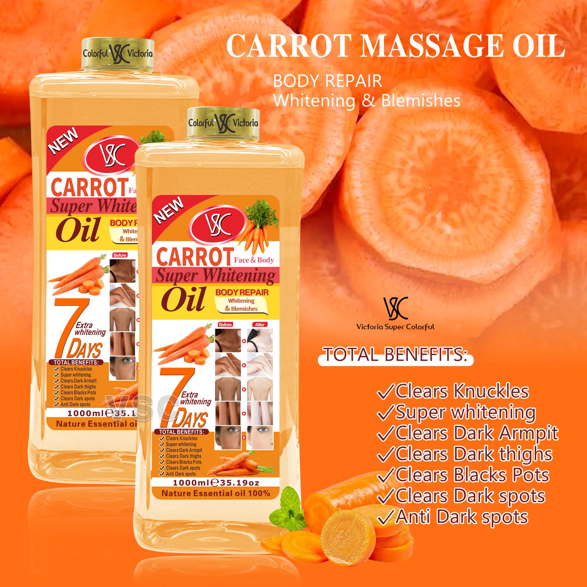 High Quality 1000ml Turmeric Oil for Skin Whitening & Anti-aging