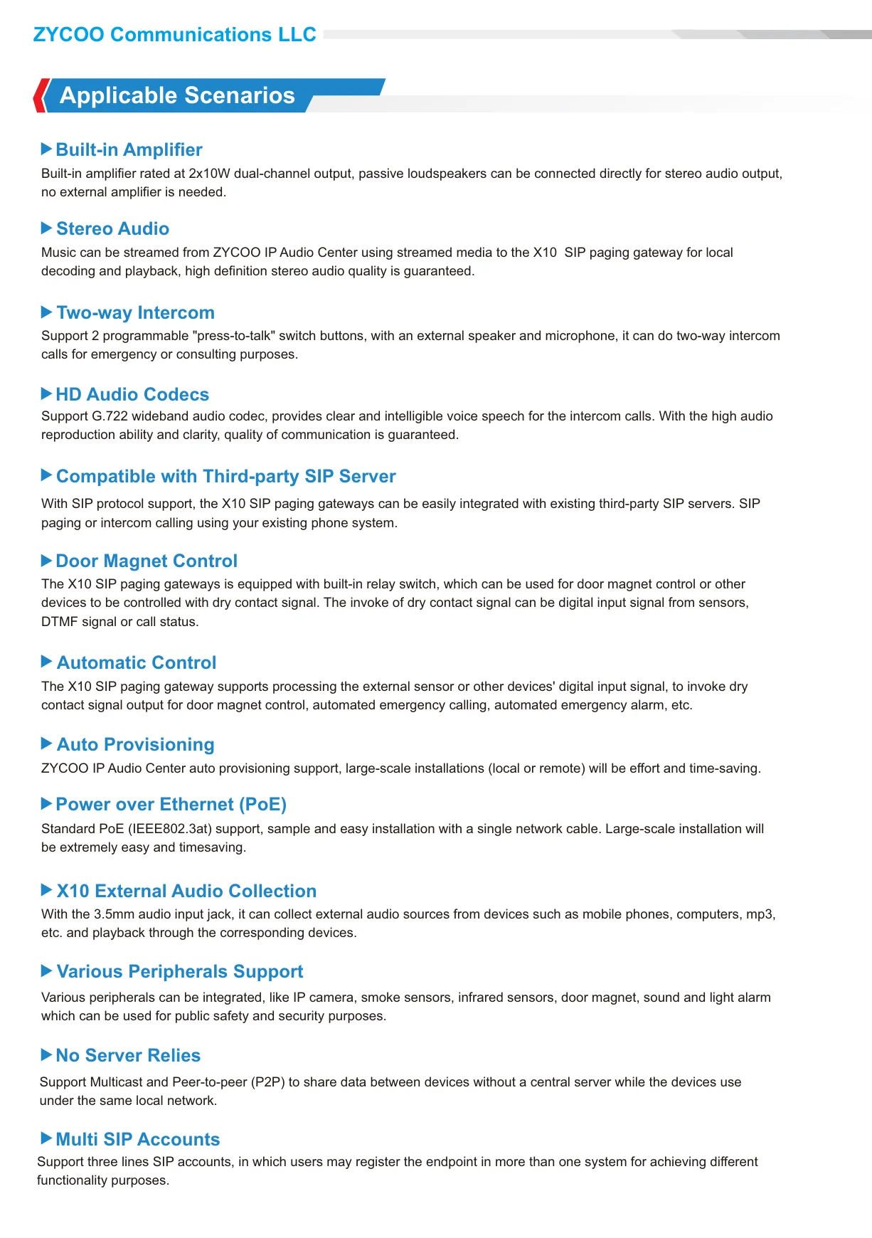 ZYCOO X10 SIP Paging Gateway - Reliable VoIP Gateway for Building ...