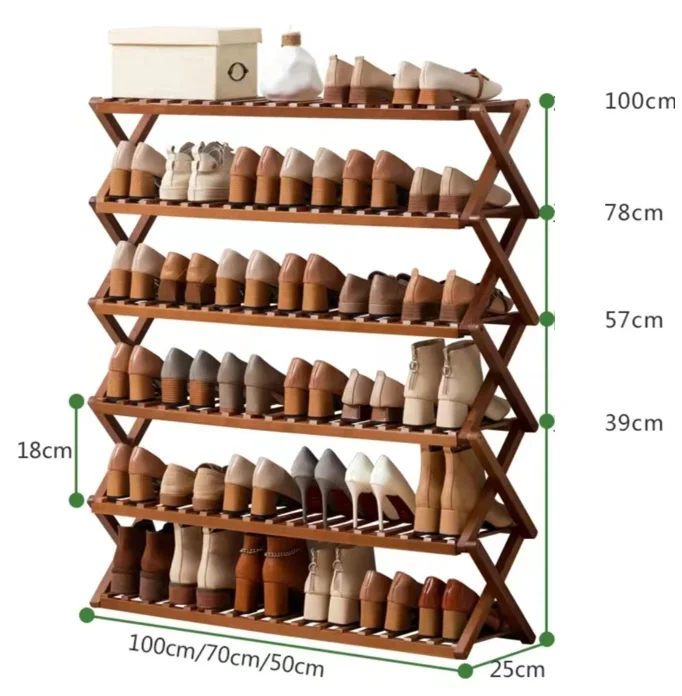 Six-layer Folding Shoe Racks Saves Space with Large Capacity, Thickens ...