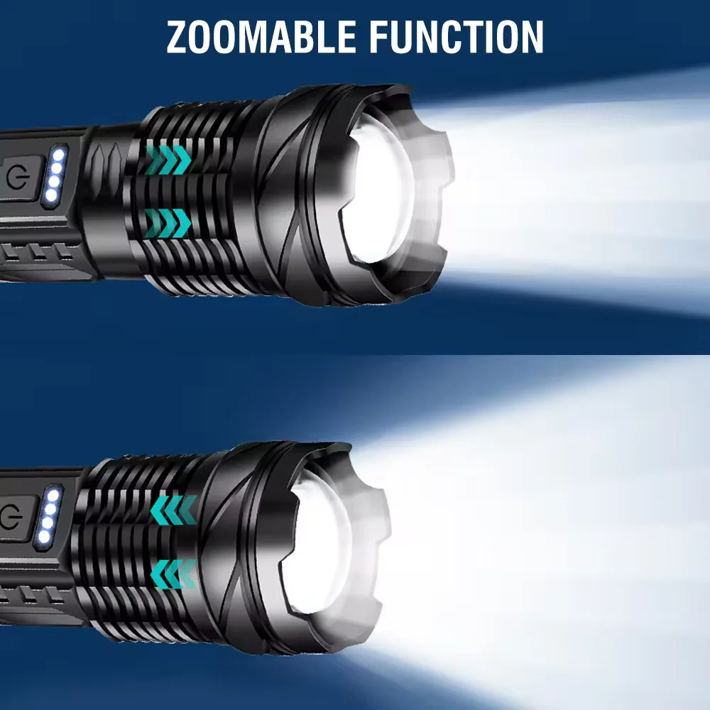 2024 20000 Lumen High Power Flashlight Side LED Red Light Work Lights ...