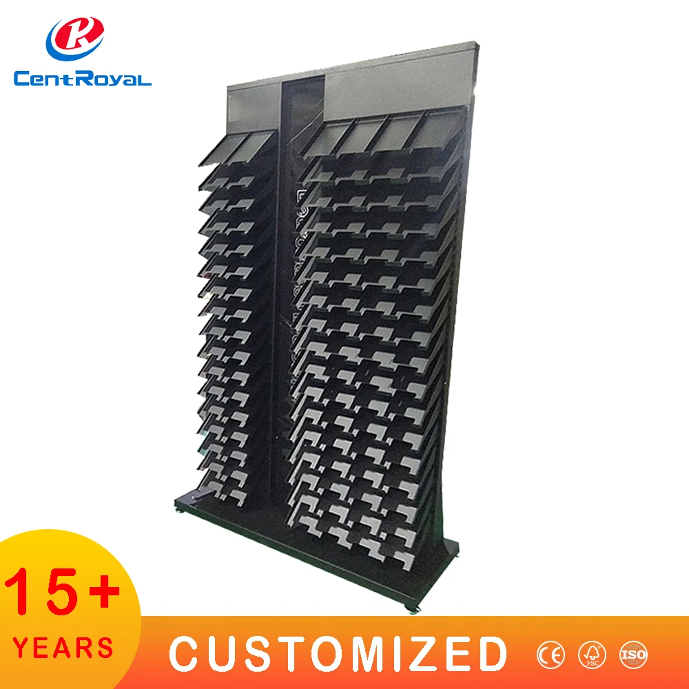 Modern Custom Metal Sample Shelf Tower Quartz Display Rack Quartz ...