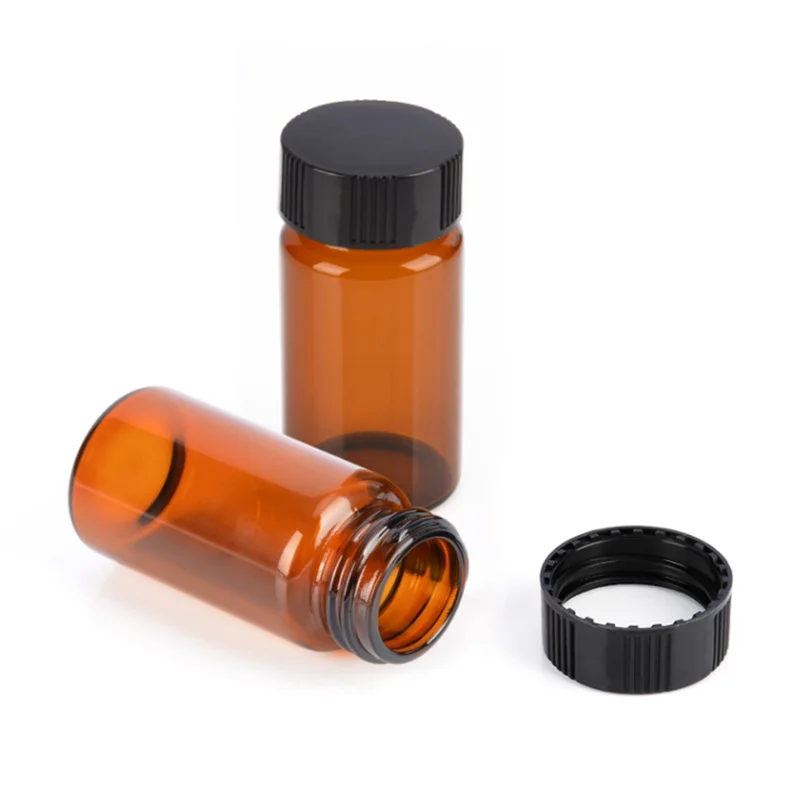 20ml 30ml Clear Amber Glass Sample Bottles Empty Reusable Liquid Vials ...