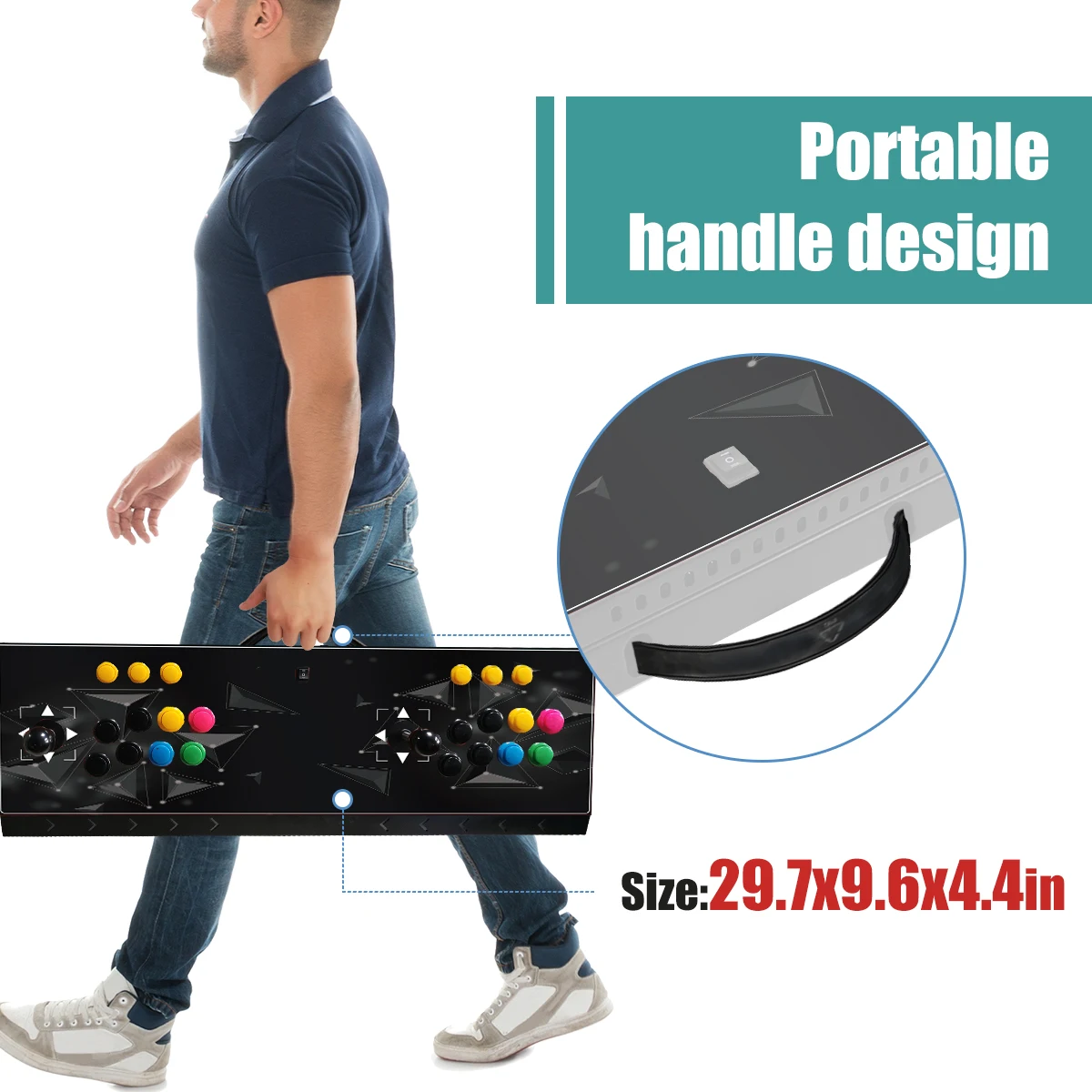 2 Players Arcade Stick Joystick for PS3, Nintendo Switch, PC & More ...