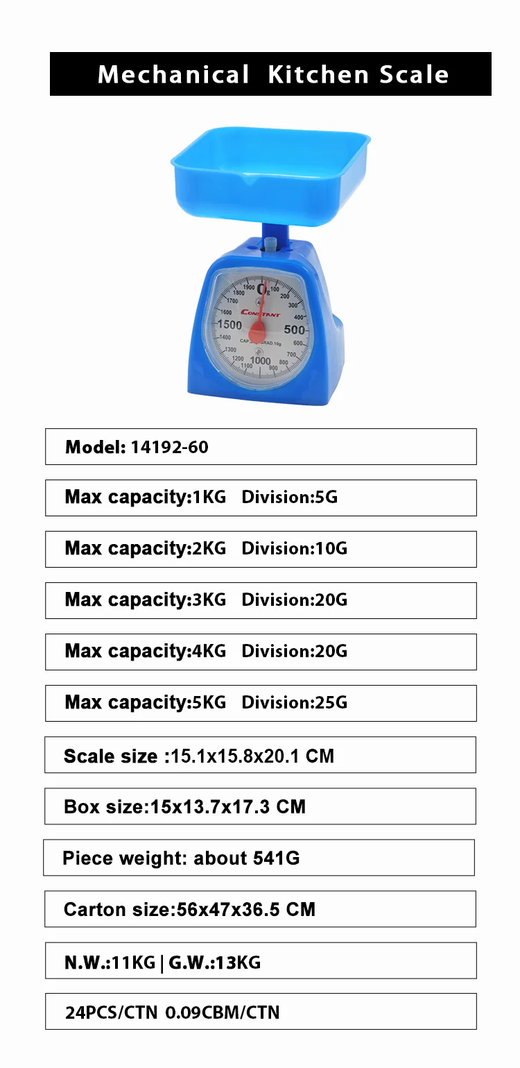 Constant-60 5kg11lbs/3kg/1kg Accuracy 1g Mechanical Kitchen Scale ...