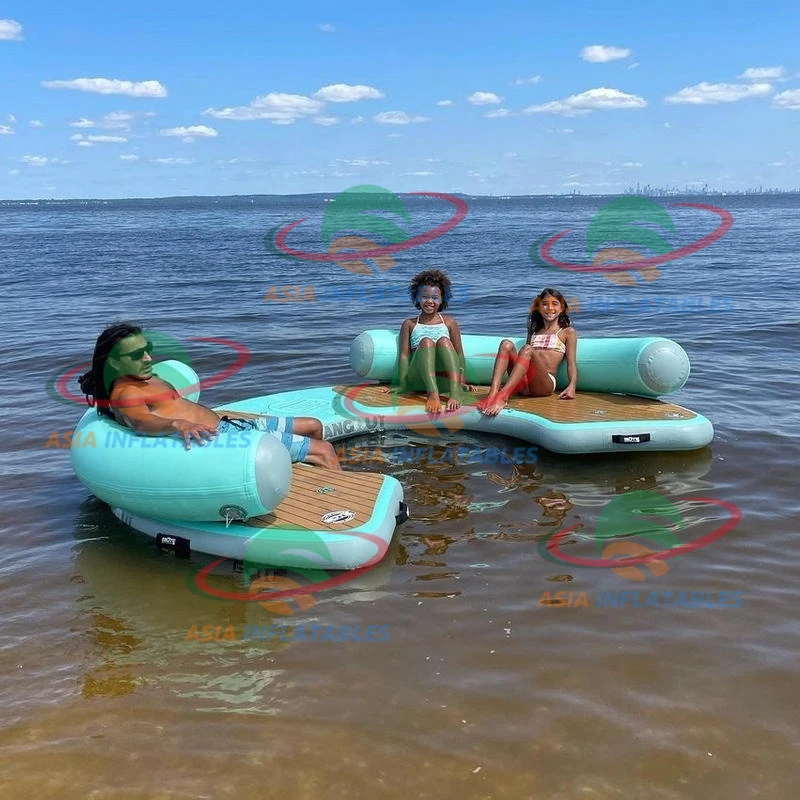 Floating Lounge Round Sofa Couch Inflatable Dock Platform for Super ...