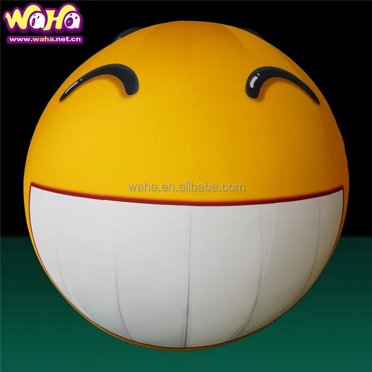 Colorful Lighting Inflatable Smiling Face Balloon For Ceiling Party ...