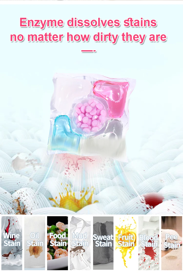 480g Eco-Friendly High Efficiency Laundry Pods Fast Dissolving Gel for ...