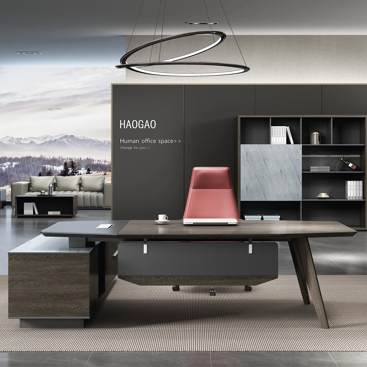 Modern Design Office Desk Furniture with Storage Cabinet
