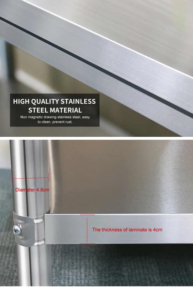 Flat Pack Stainless Steel Workbench For Kitchen Commercial Ss201 ...