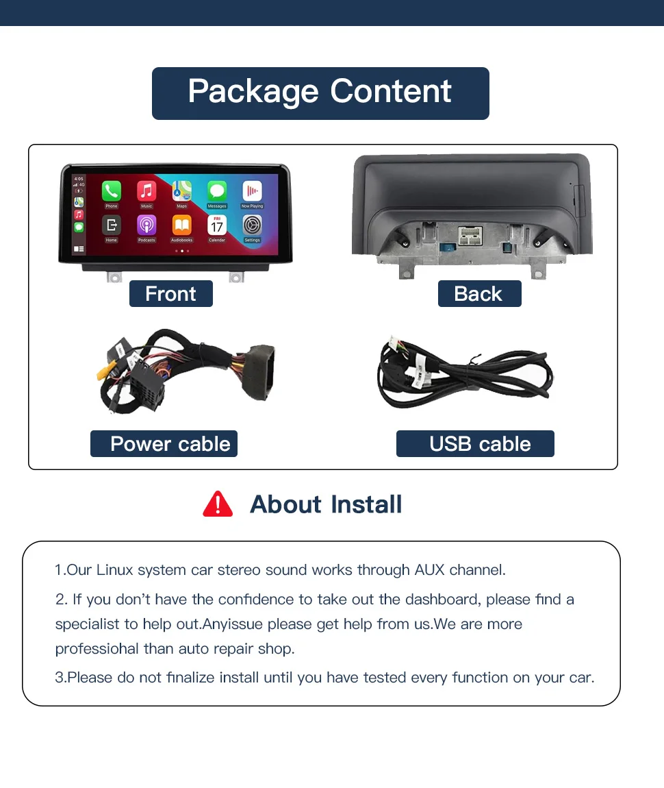 Autoabc10.25'' Wireless Carplay Android Auto Multimedia Display Screen ...