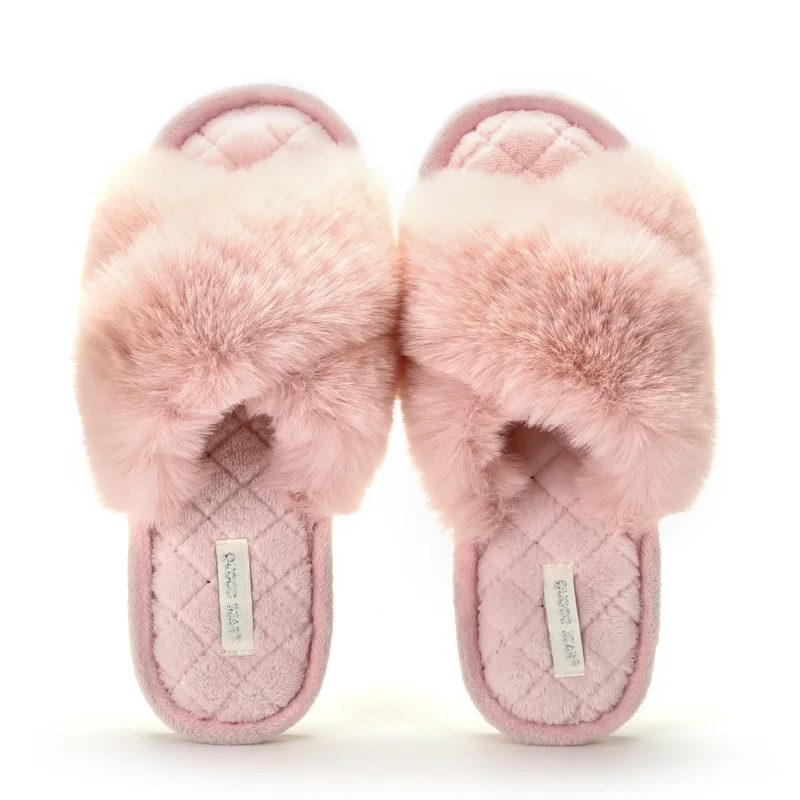 White Fuzzy Slippers Soft Slippers House Slippers Custom - Buy White ...