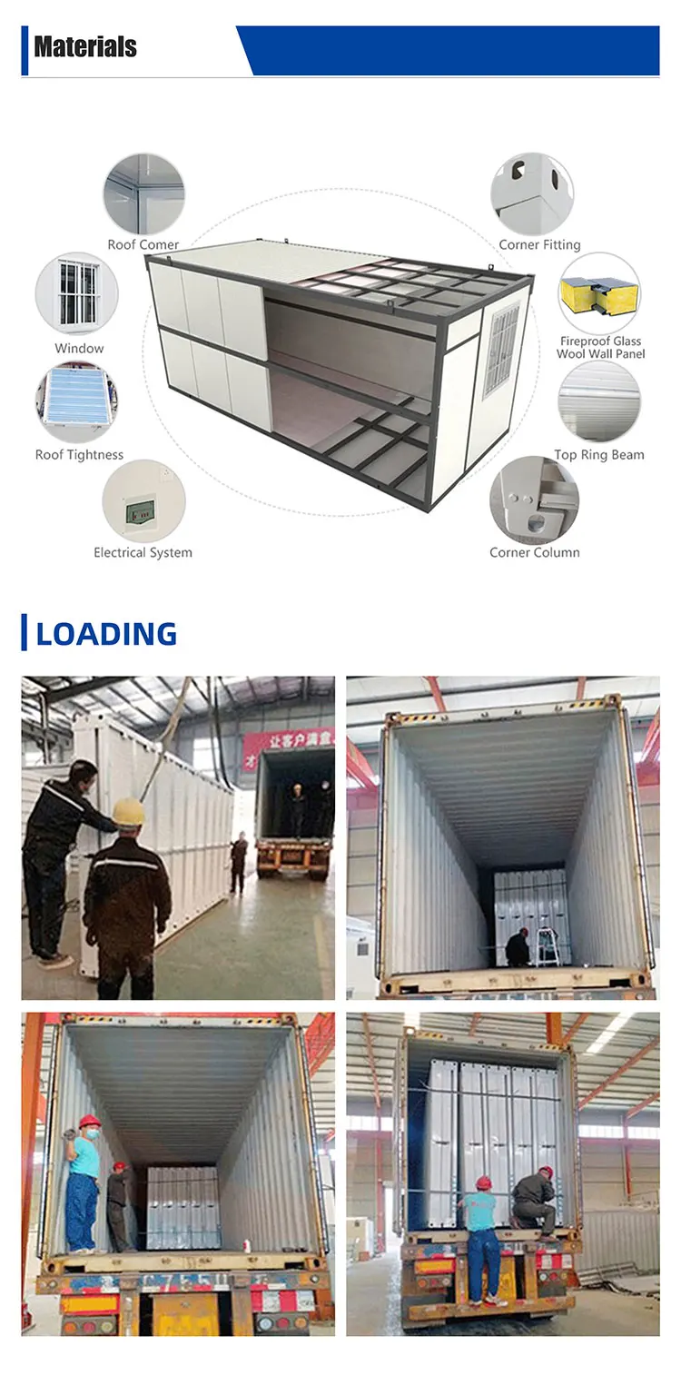 20ft Self-Folding Mobile Portable Steel Caravan Prefab House Two Rooms ...