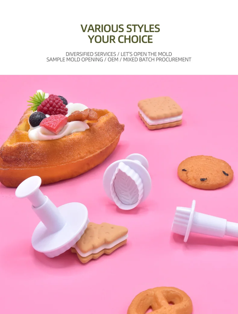 Hot Three-piece Rose Leaf Spring Mold Biscuit Cutting Mold Diy Cake ...