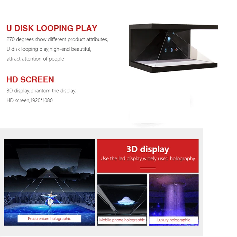 360 Degree 3D Hologram Display - Glass-Free 3D Monitor
