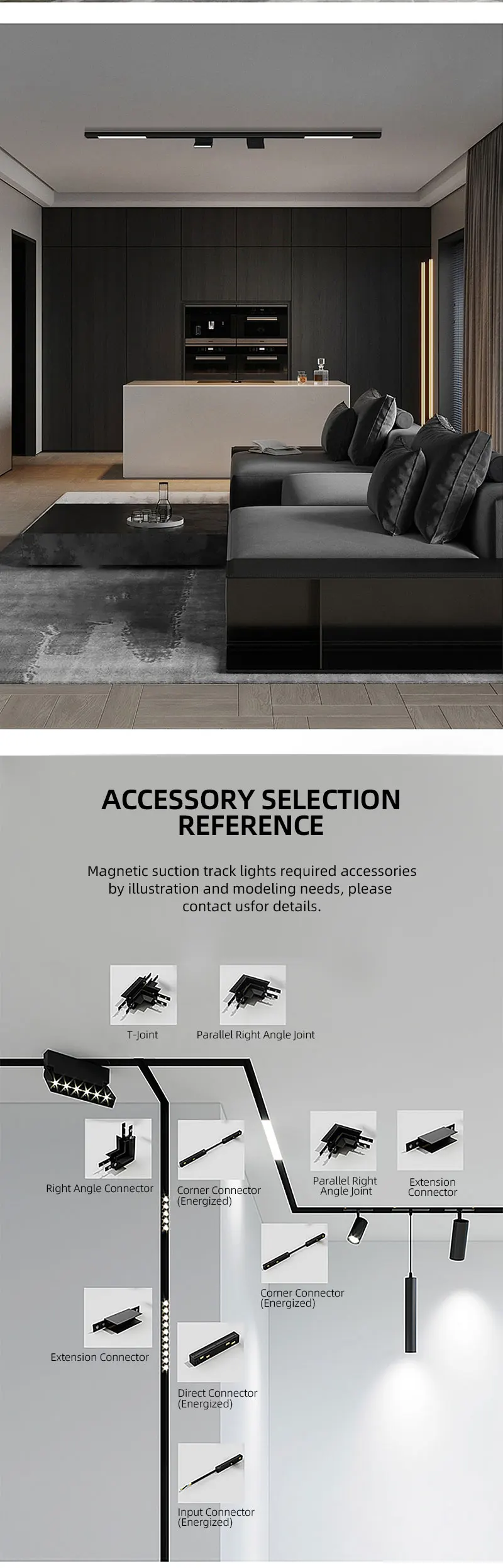 Magnetic Track Light 48V Surface Recessed Pendant LED Spot Light ...