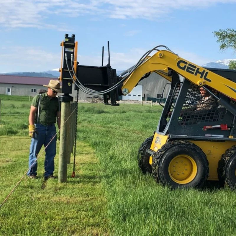 7000ibs Skid Steer Attachment Hydraulic Fence Post Driver Post Rammer ...