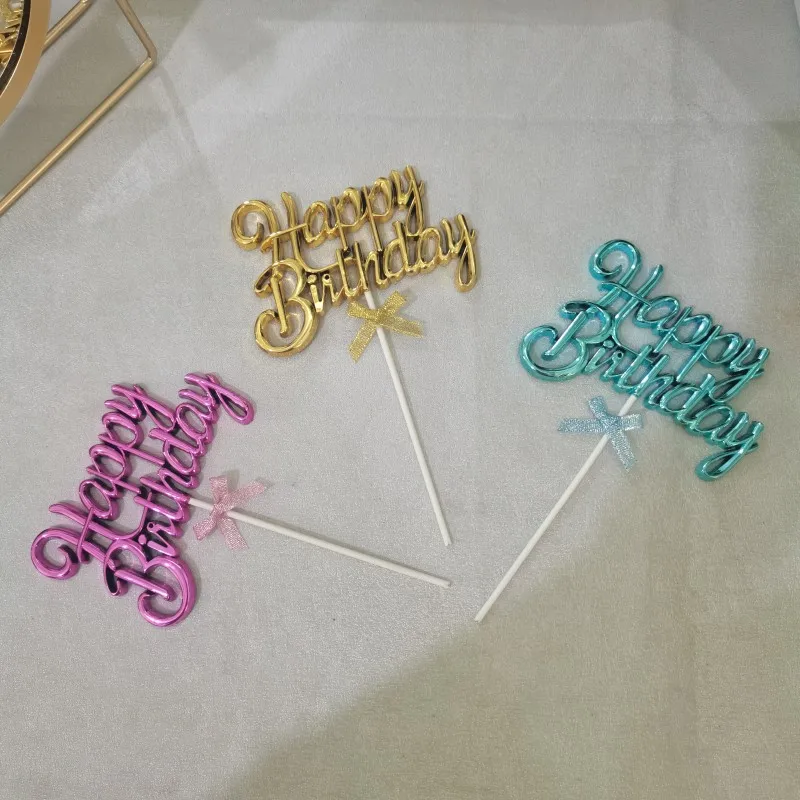 3D Plastic Happy Birthday Cake Topper - Perfect for Parties