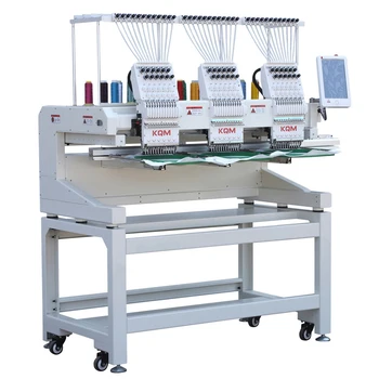 Three Heads Digital Computer Embroidery Machine T-shirt Flat Embroidery ...