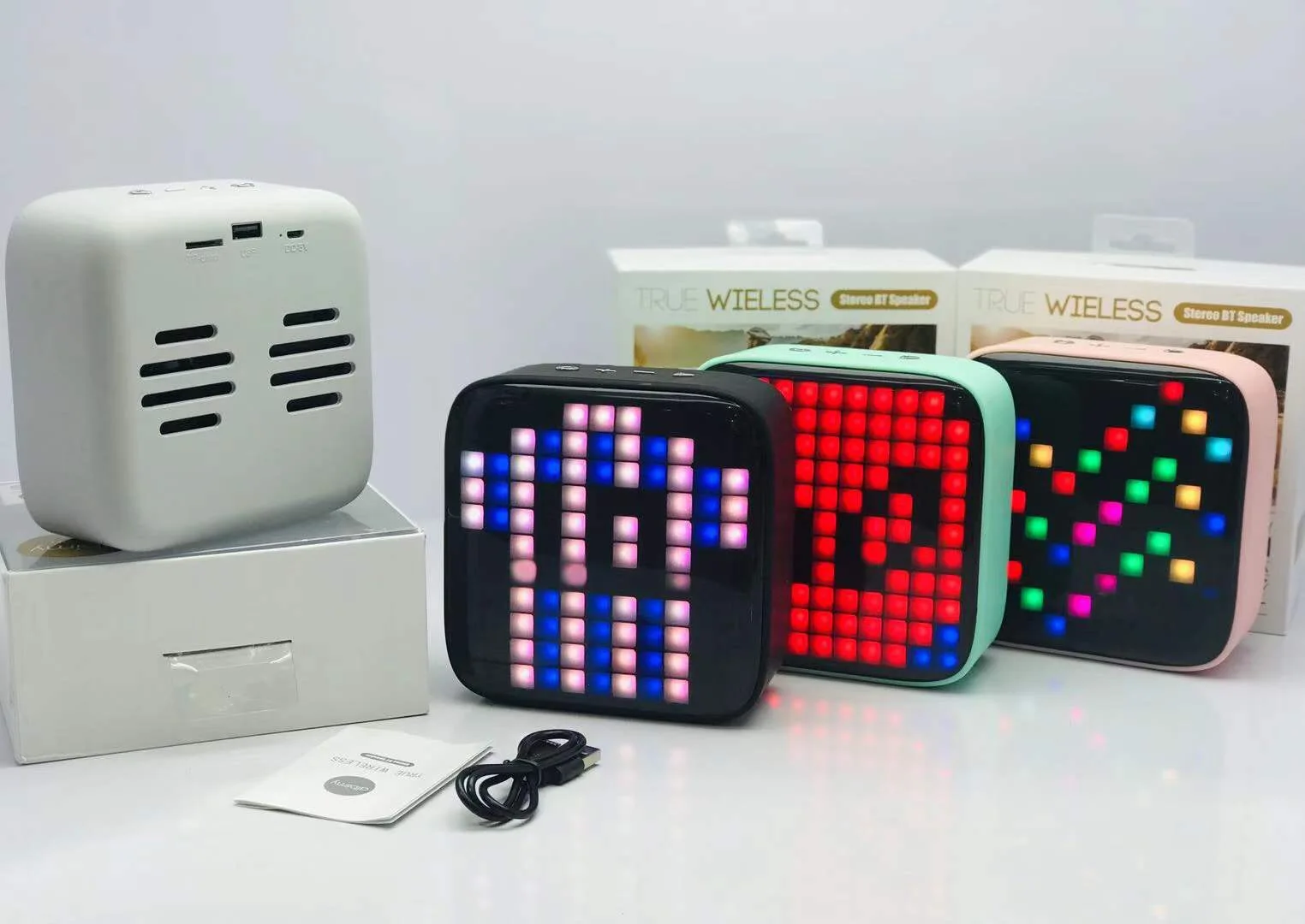 Aibimy Pixels Display Bt Small Speaker Cartoon Portable Wireless Led ...