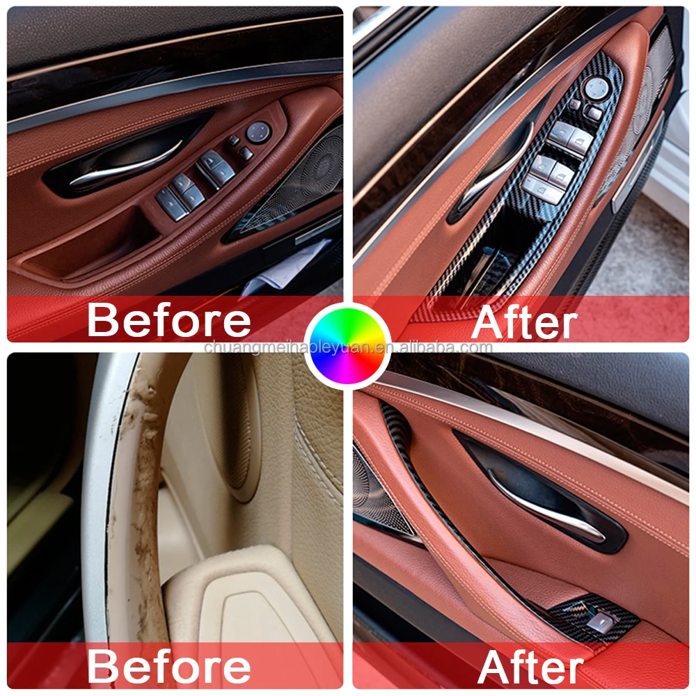 Car Accessories Carbon Fiber Inner Door Handle Panel for BMW 5 Serie