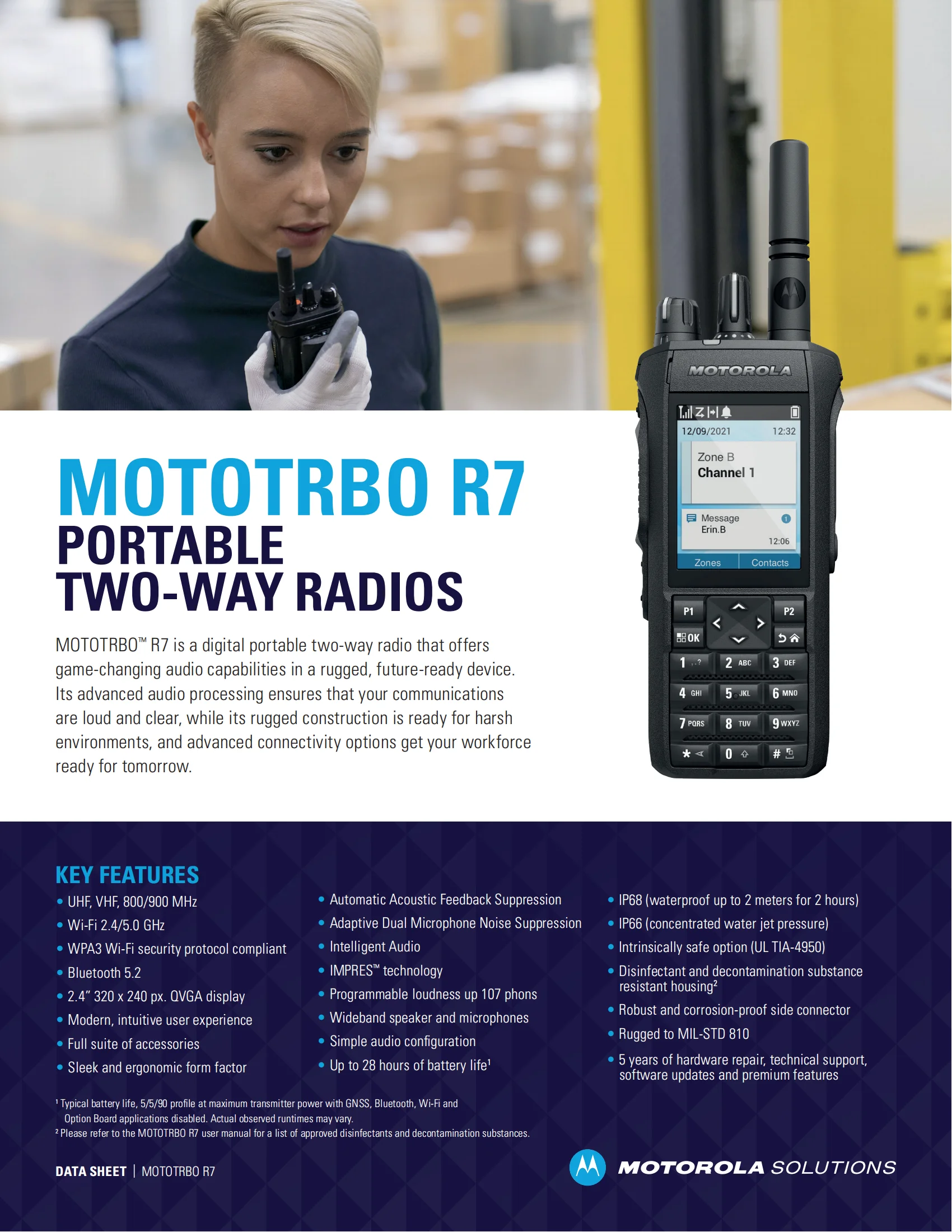 Mototrbo R7a Digital Portable Two-way Radio Explosion-proof Uhf Vhf Business Office Hand-held ...