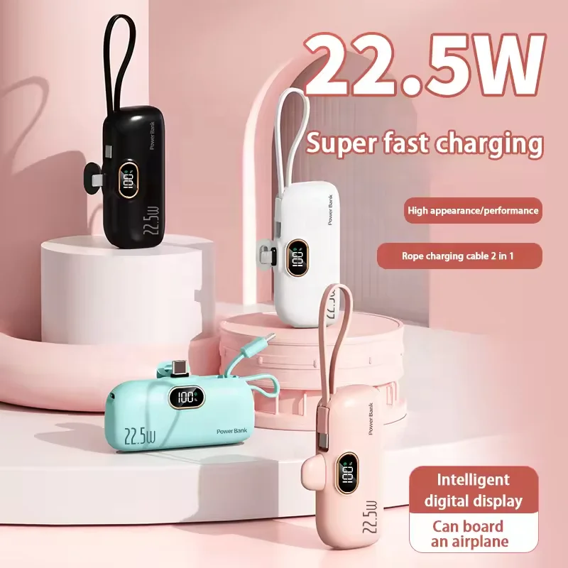 5000mah Mini Powerbank Keychain - Fast Charging & Portable