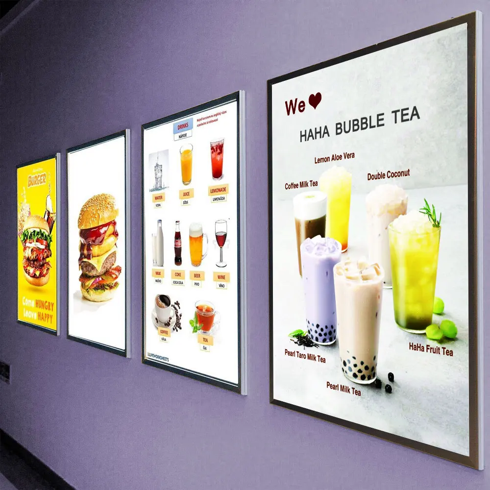 Ultra Slim Aluminum Profile Backlit LED Light Box Sign for Advertising Poster Frame Led Banner ...