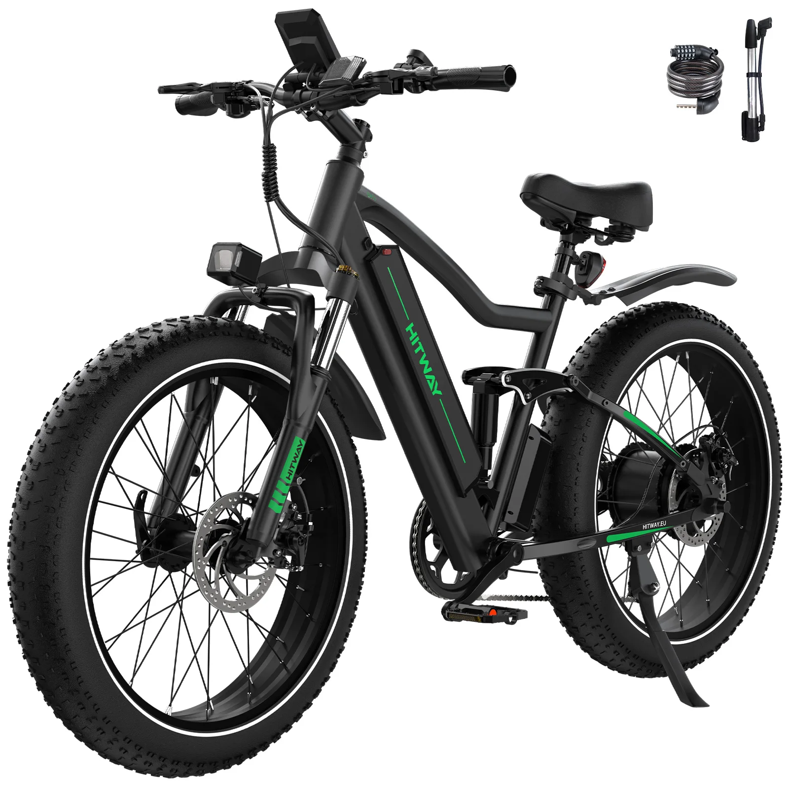 HITWAY BK9S 26'' Fat Tire Electric Mountain Bike 250W 48V 16Ah All ...