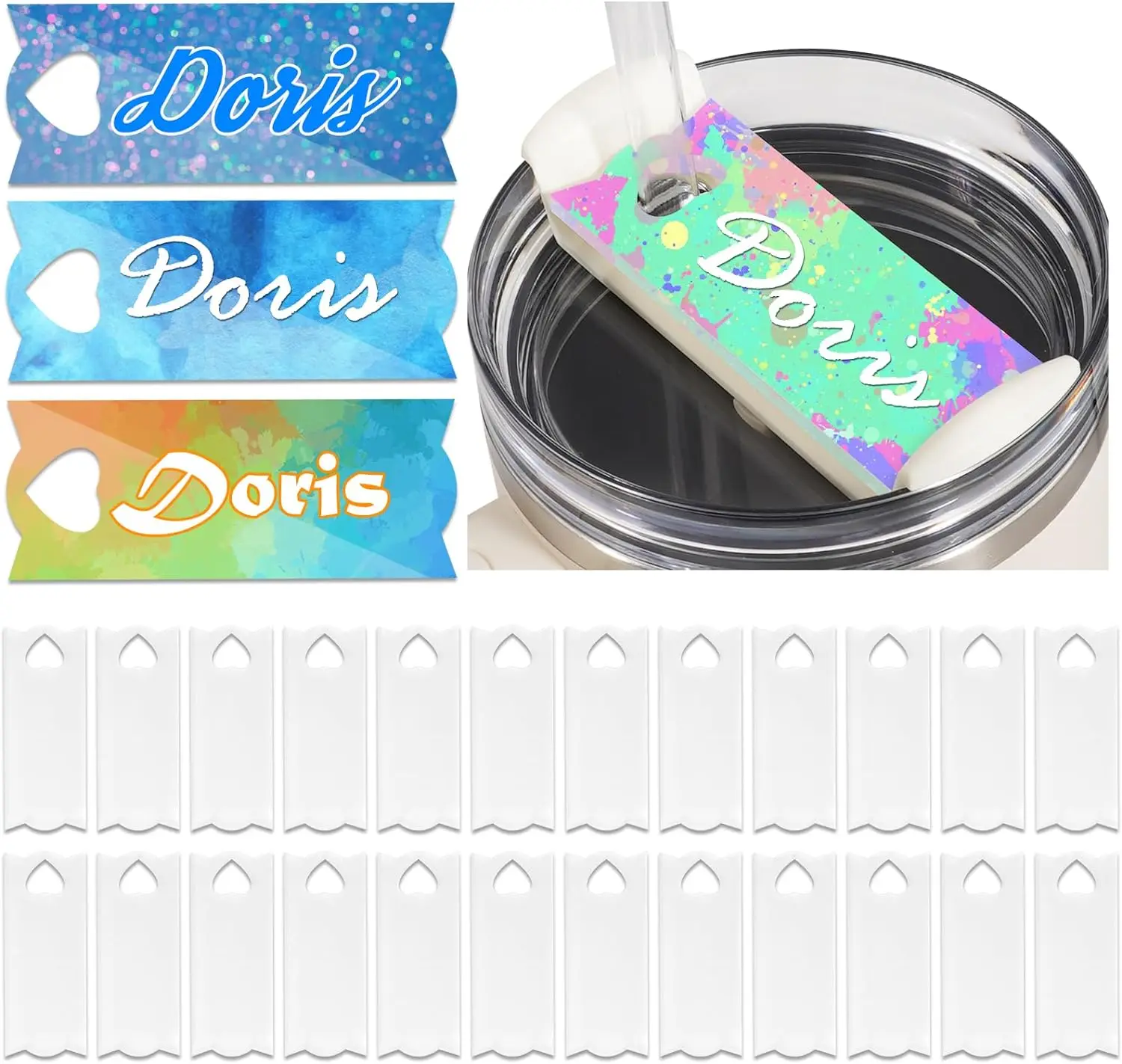 Custom Topper Lid Sublimation Name Plate Blanks Acrylic