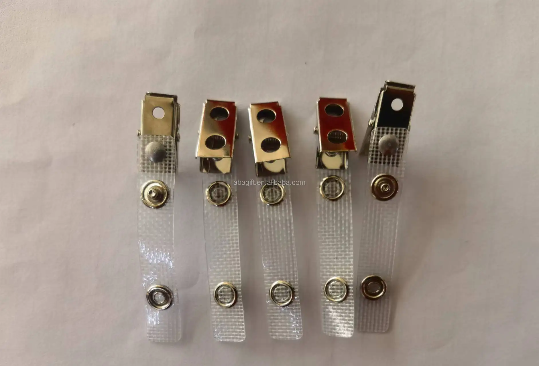 100% Pure Plastic Clip with Strap Vinyl Strap Badge Clips ID Holder ...