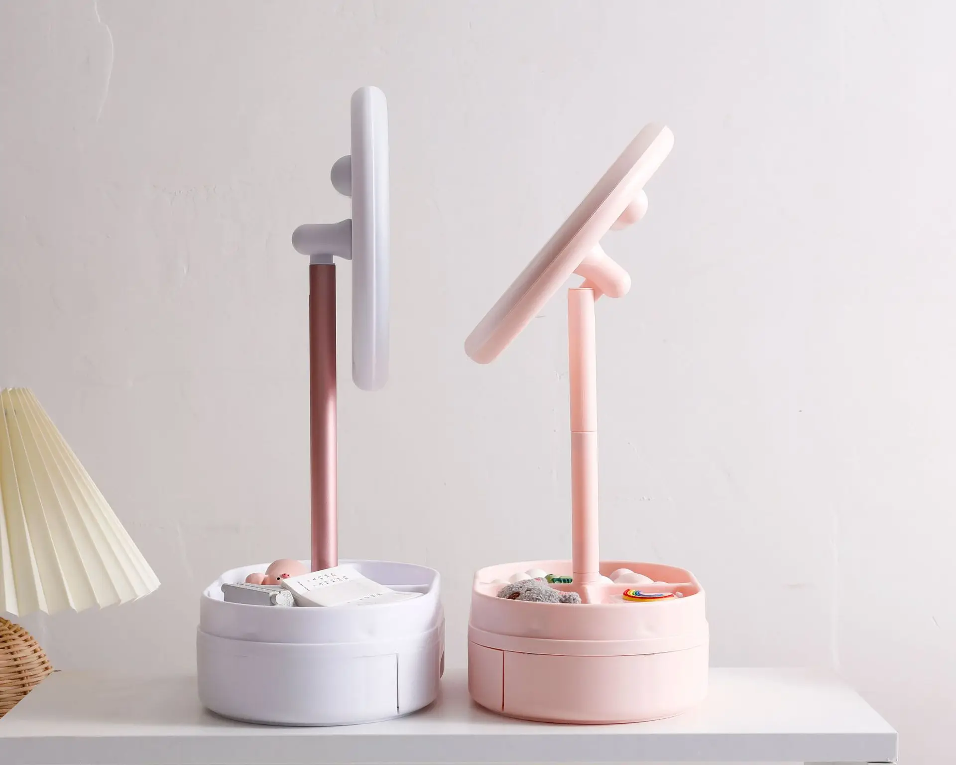 Holder Portable Removable With Light Desktop Dressing Mirror Gift ...