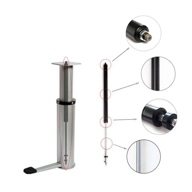 Height Adjustable Pneumatic Desk Lecture Table Single Lifting Column ...