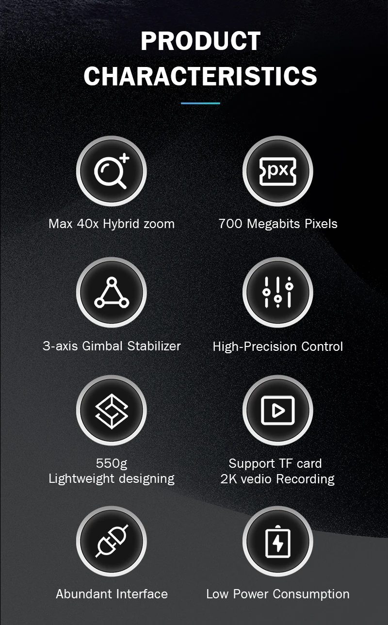 40x Hd Uav Hybrid Zoom Gimbal Camera With 3-axis Stabilizer Presion ...