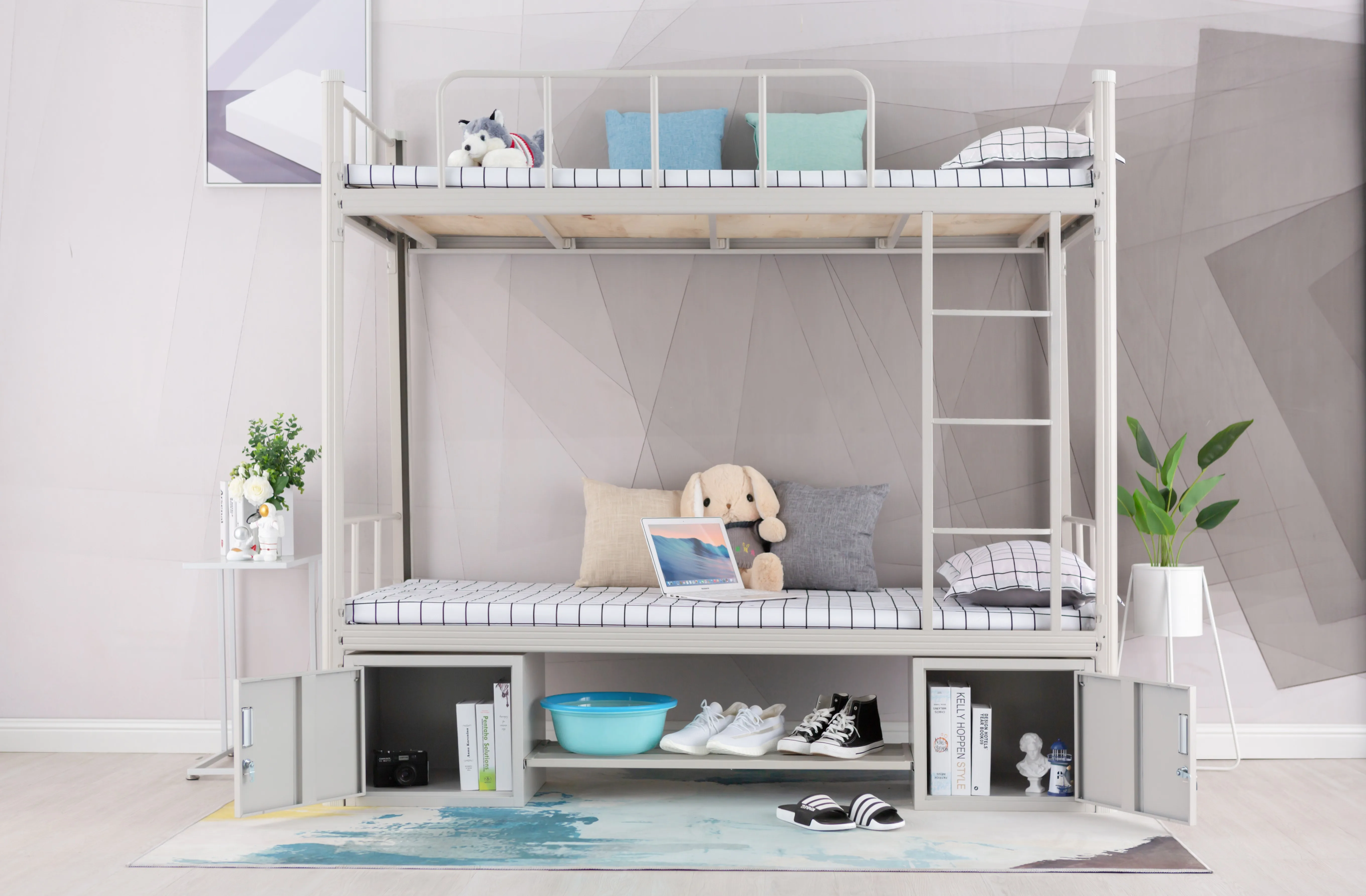 Adjustable Bunk Beds School Bedroom Metal Bunk Bed Knock Down Structure ...