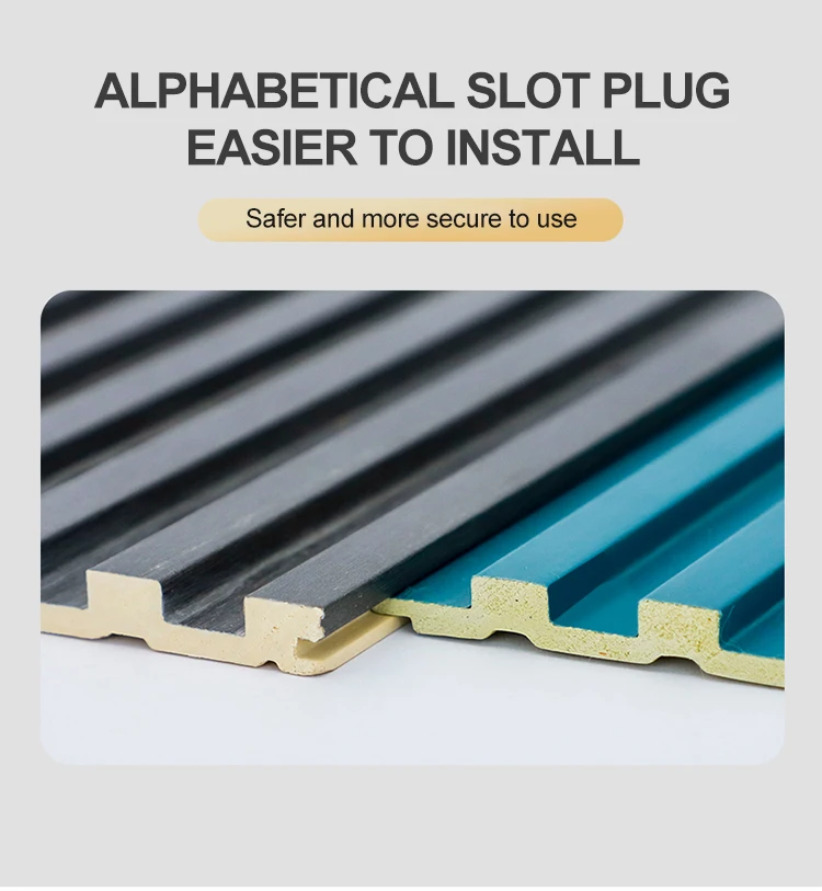 Termite-proof Fluted Grille Wooden Grain Wpc Wall Panel Board - Buy Wpc ...