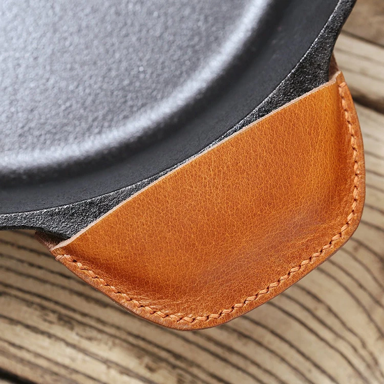 Vegetable Tanned Leather Pan Pot Handle Cover Cookware Leather Cast ...