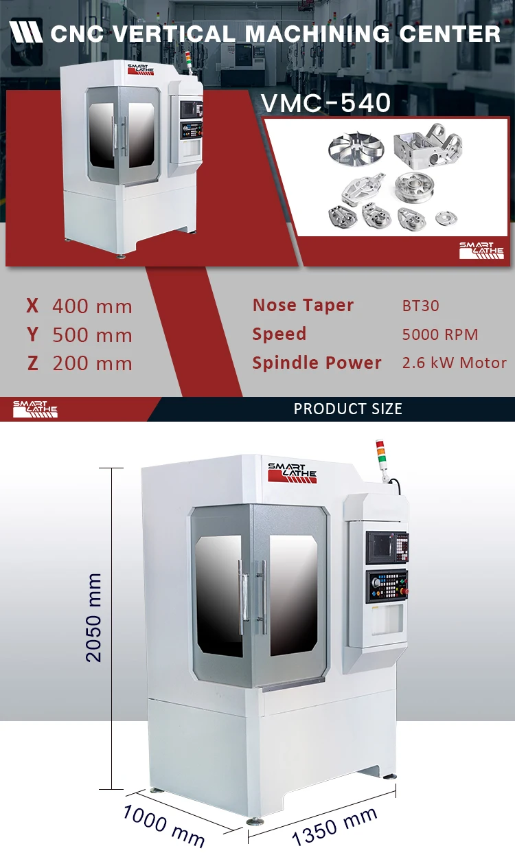 4.5kw Electric Spindle 5 Axis Cnc Milling Machine Three-axis ...