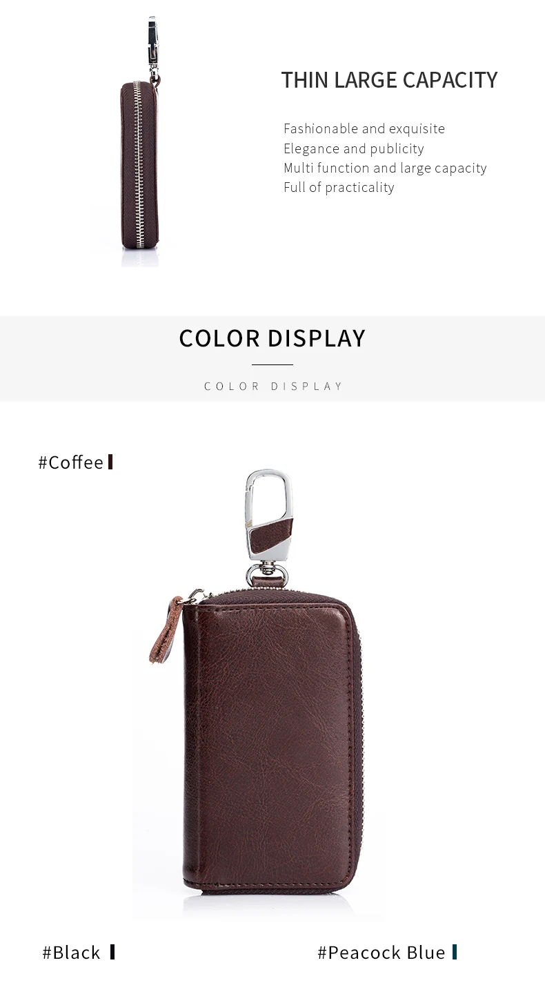 Accept Customized Logo Leather Key Bag,Multi-functional Large Capacity ...