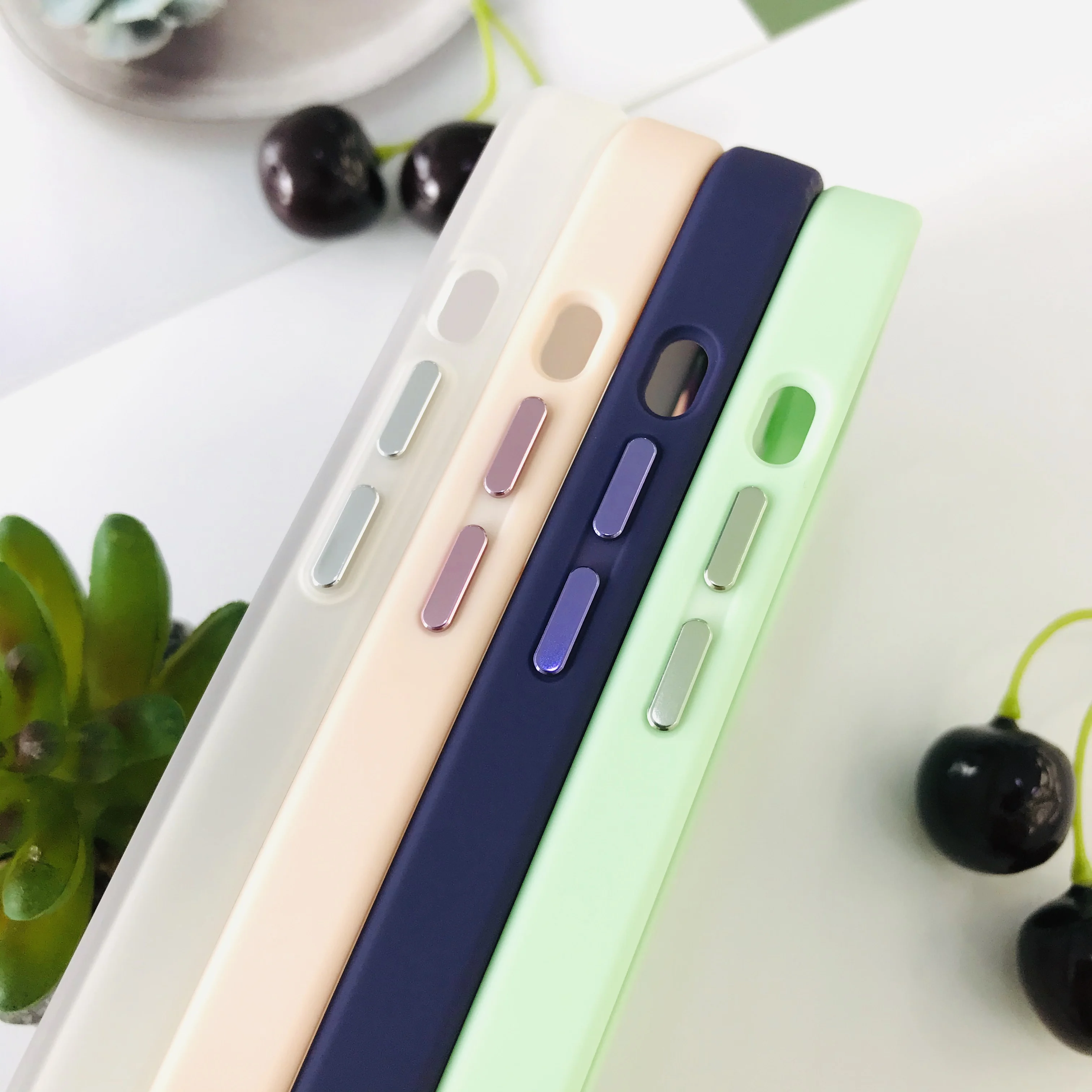 Luxury Matte Hard Pc Cell Phone Case For Iphone Metal Button Phones ...